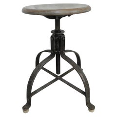 Industrial Stool Antique New Britain Machine Co. Connecticut Backless ...