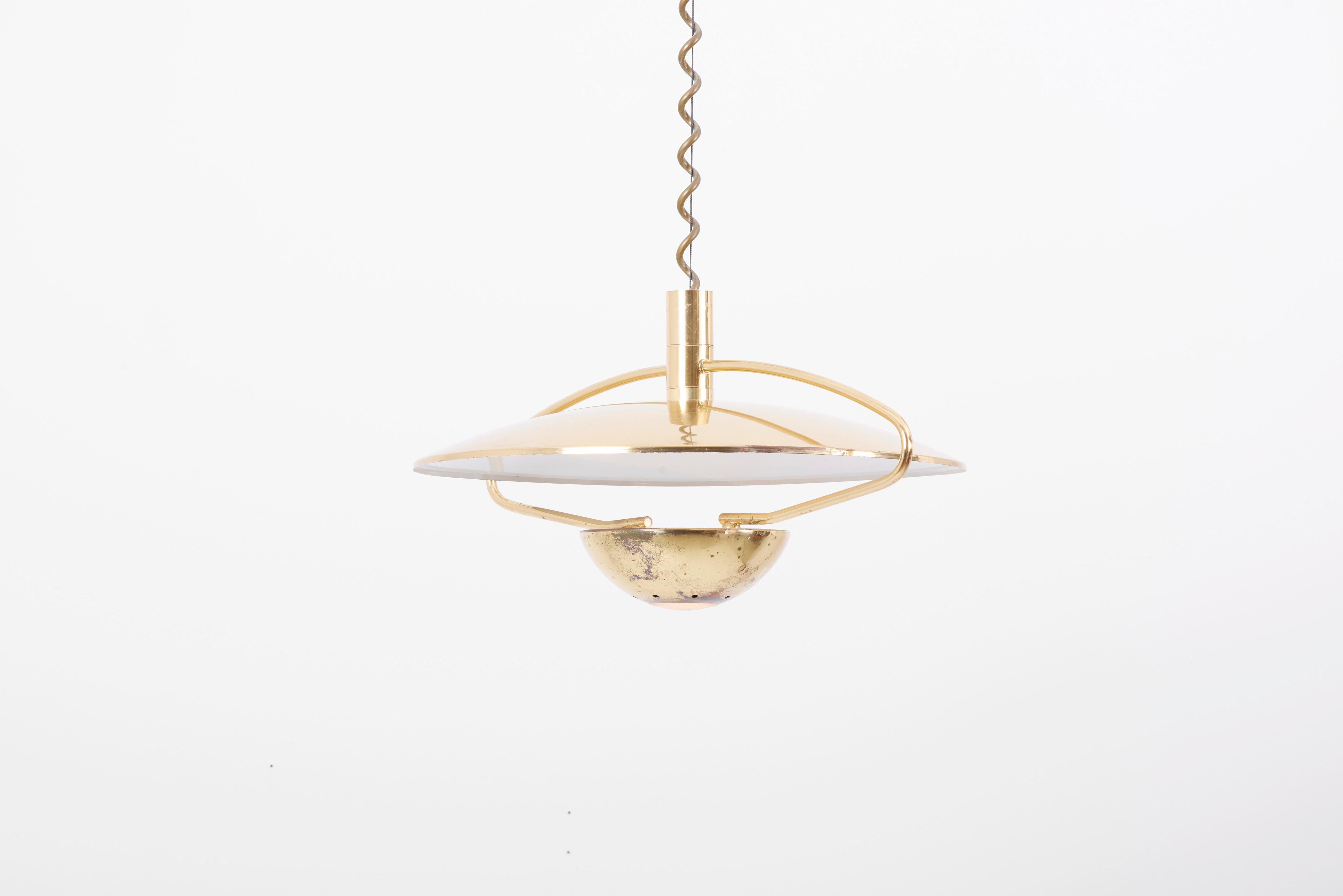 Height Adjustable Pendant Lamp in Brass, Germany, 1970s For Sale at 1stDibs