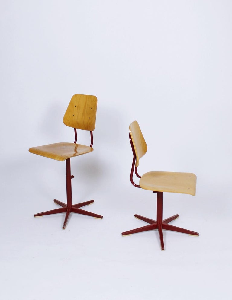 Height Adjustable School Chairs by Embru 1960s Switzerland at 1stDibs