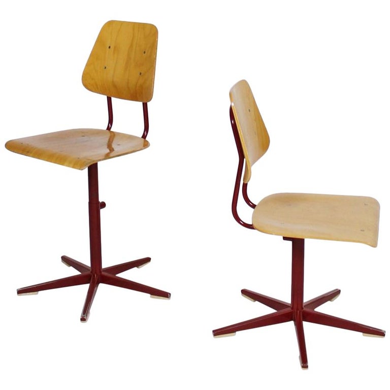 Height Adjustable School Chairs by Embru 1960s Switzerland at 1stDibs