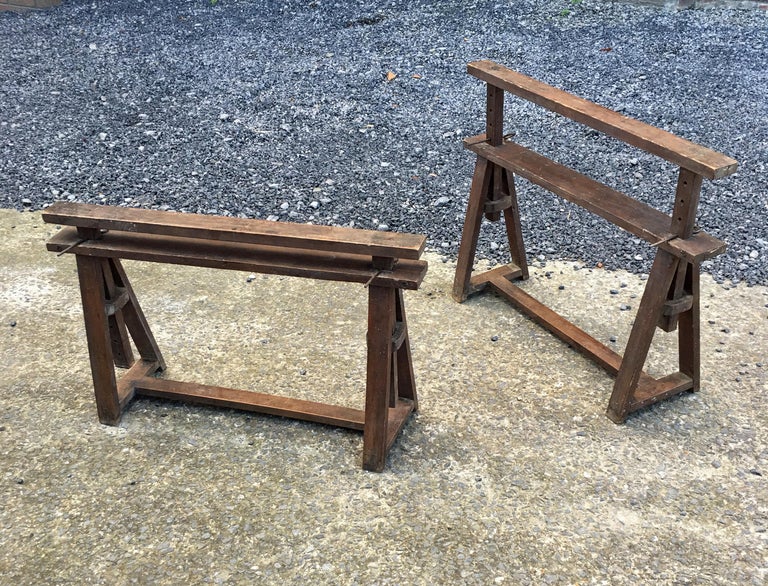 Height Adjustable Trestles, Wood, circa 1930 For Sale at 1stDibs ...