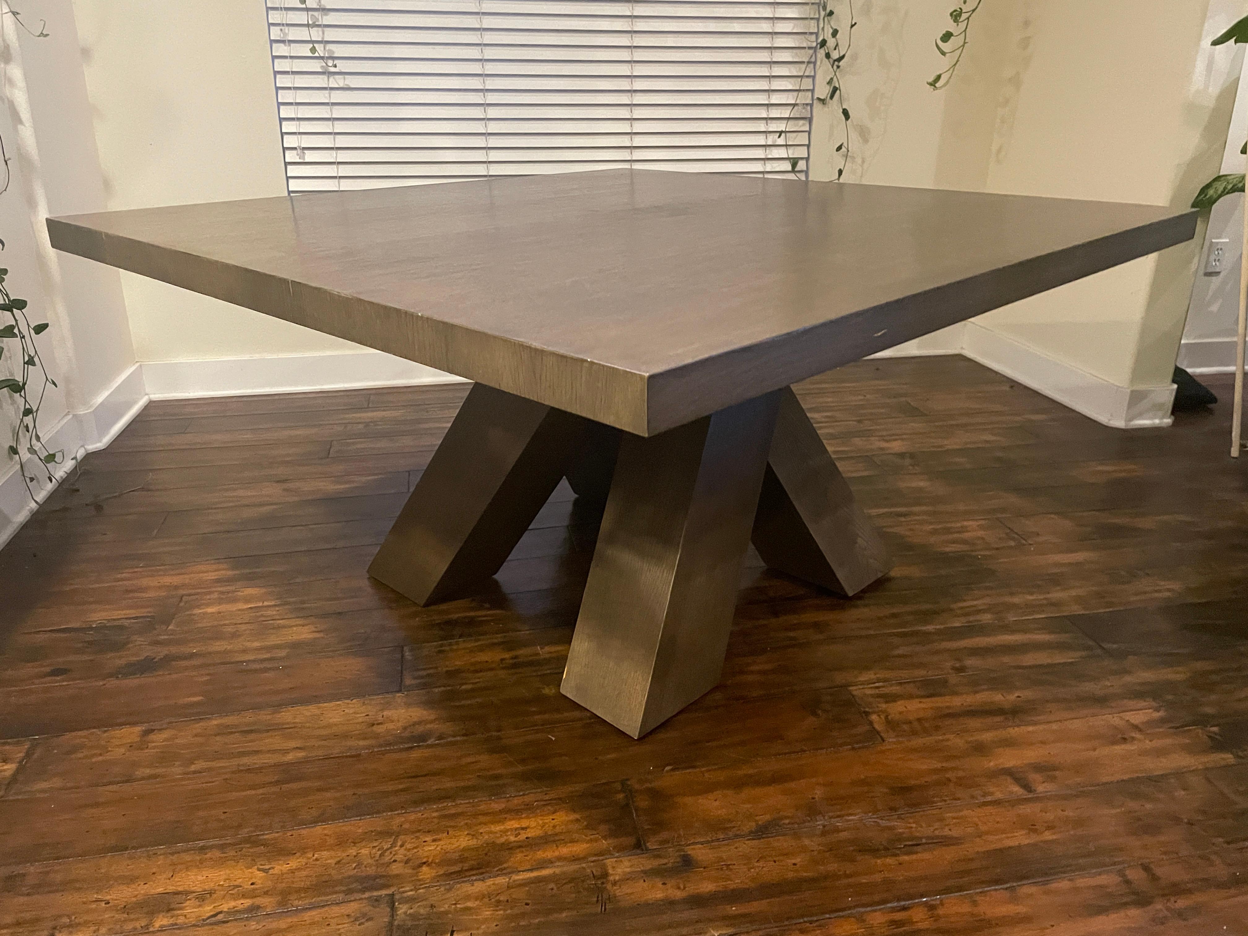 Heijden Hume "Metro" dining table - Vert de Gris Grain For Sale at 1stDibs