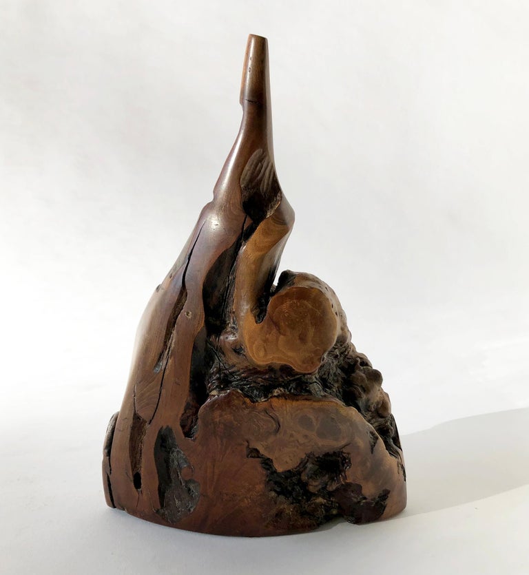 Heinz Norhausen Hand Turned Burl Wood Spouted Vase For Sale at 1stDibs