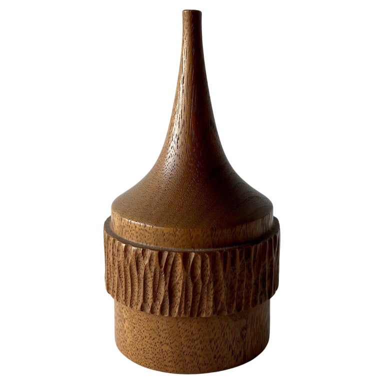 Heinz Norhausen Hand Turned Wood Weed Vase with Elongated Spout For ...