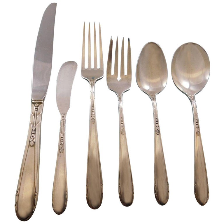 Heiress by Oneida Sterling Silver Flatware Set for 12 Service 78 Pieces ...