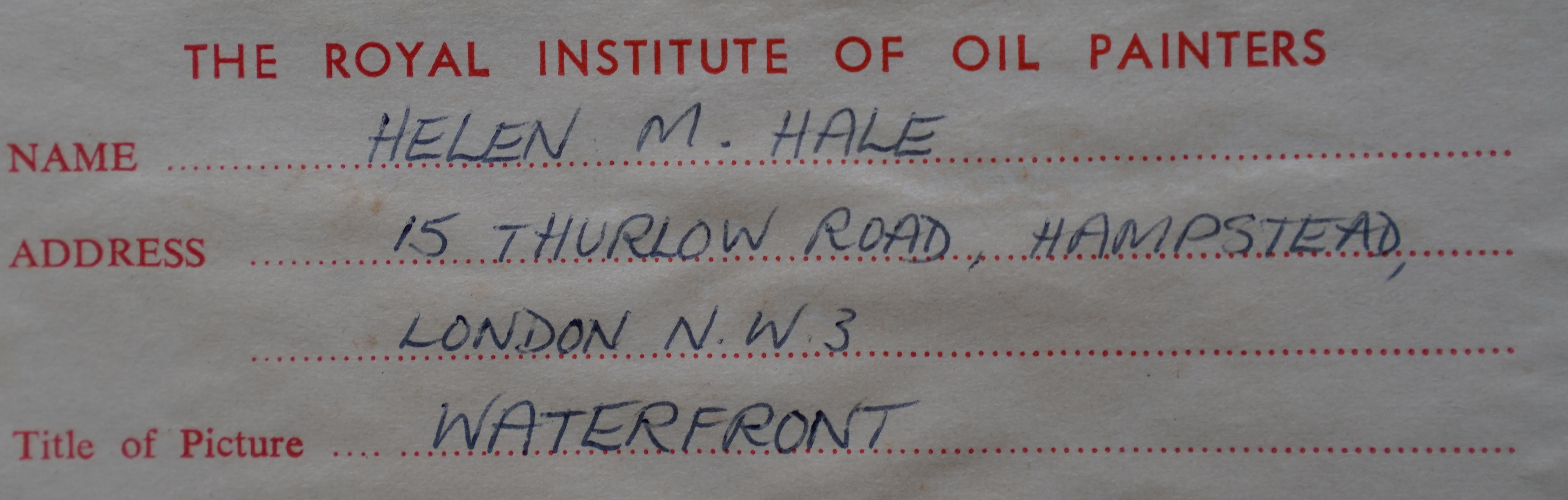 Helen Hale - Waterfront - British 1960's art Abstract Expressionist ...
