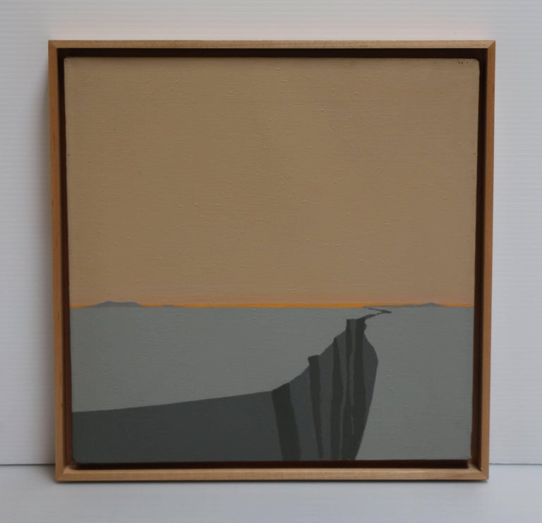 Helen Lundeberg - Untitled (Cleft), abstract landscape of cleft with ...