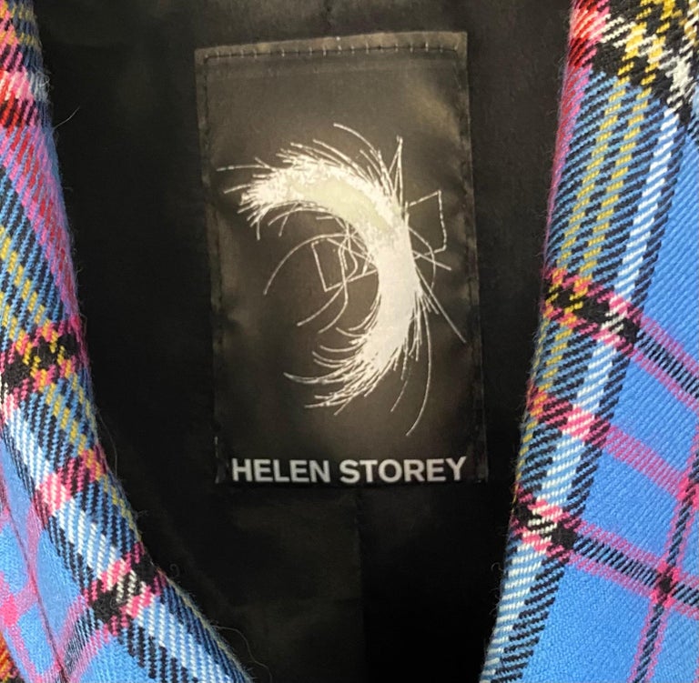 Helen Storey Vintage 1980s/90s Plaid Wool Maxi Coat For Sale at 1stDibs