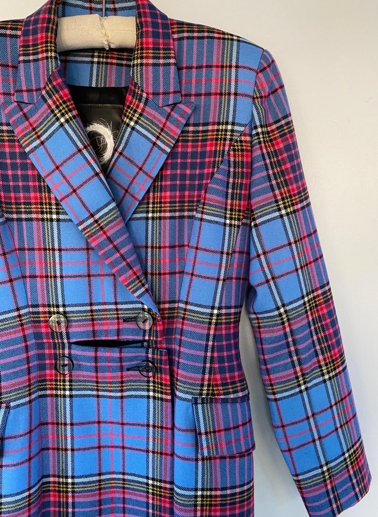 Helen Storey Vintage 1980s/90s Plaid Wool Maxi Coat For Sale at 1stDibs