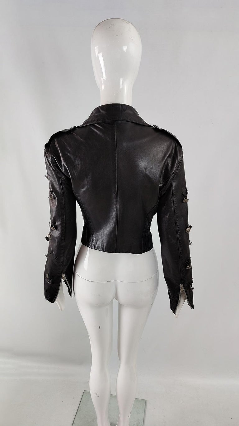 Helen Storey Vintage 80s Avant Garde Womens Real Leather Biker Jacket ...