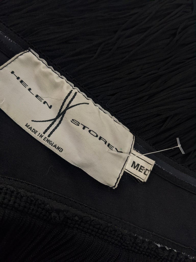 Helen Storey Vintage Black Long Fringed Beaded Corset Bustier Top ...