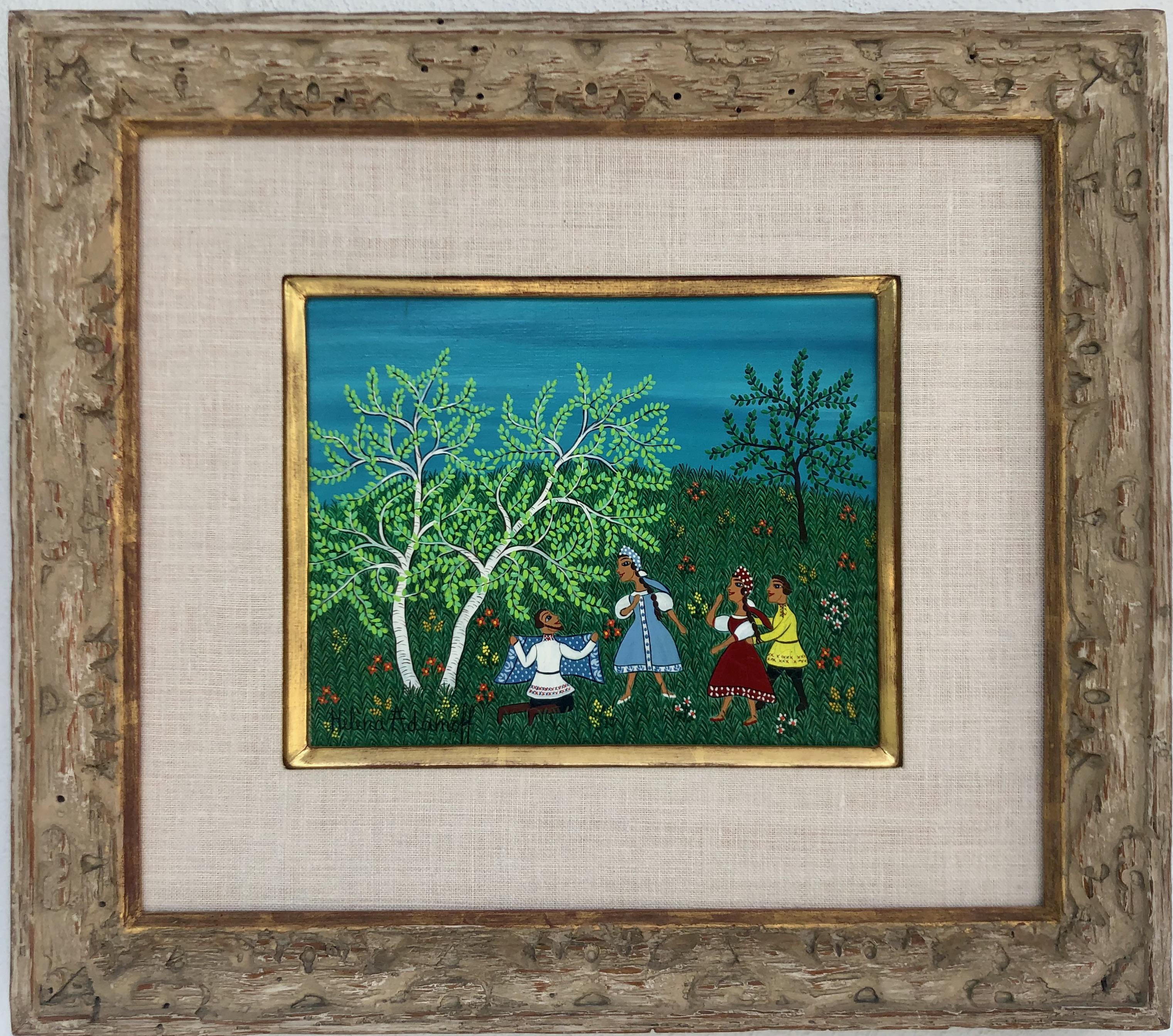 Fred (Fritz) Noyes - City with Harbor Scene, Folk Art Naive Oil on ...