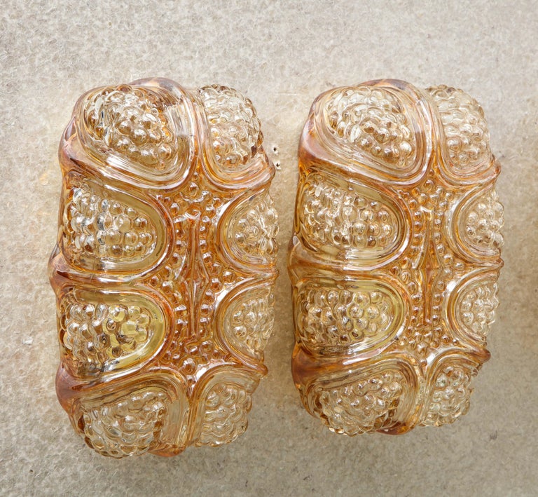 Helena Tynell Champagne, Amber Glass Sconces For Sale at 1stDibs