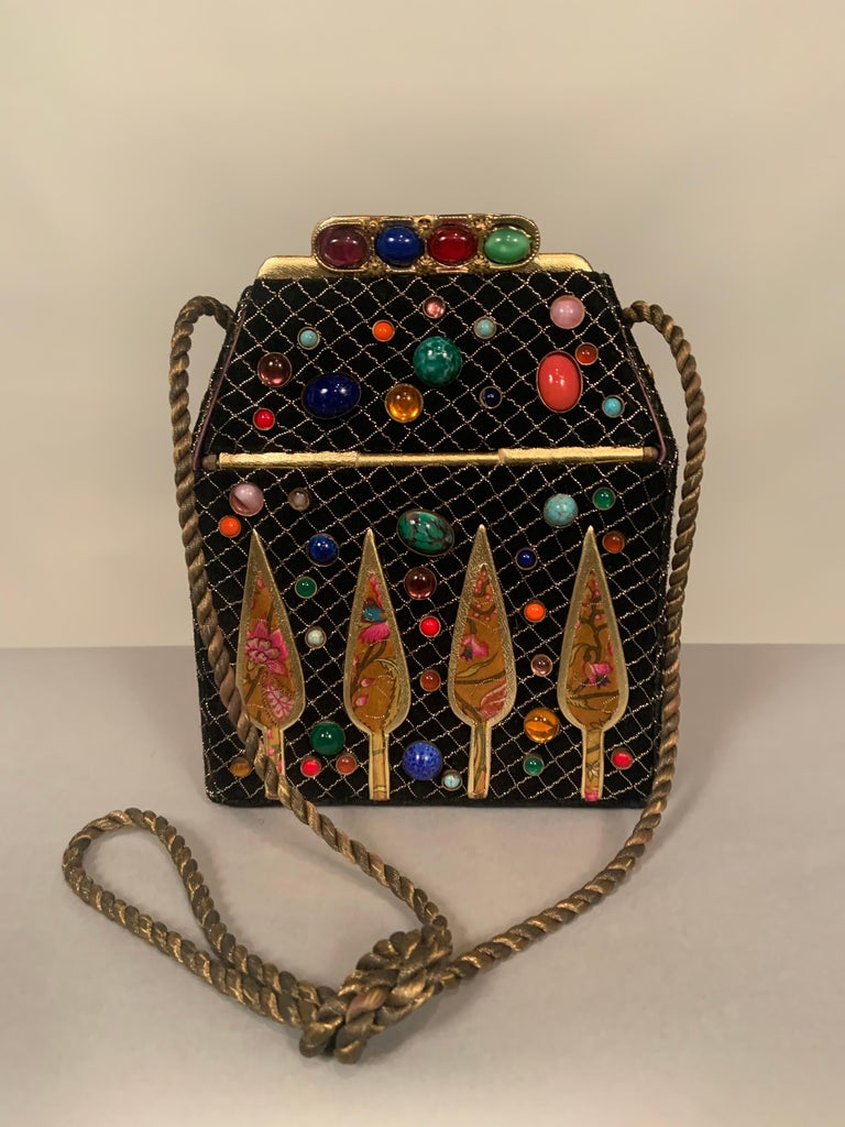 Helene Angeli Jewel Studded "House" Bag Complete with Flowering Trees ...