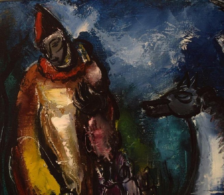 Hélène Azenor '1910-1999', French Artist, Oil on Canvas, Modern Circus ...