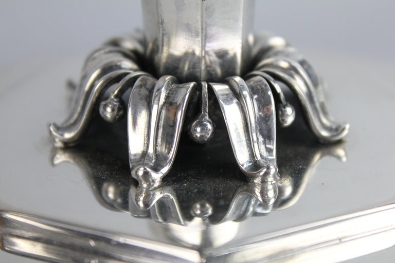 Helge Lindgren Swedish Modern Silver Candelabras Stockholm, 1943 For ...