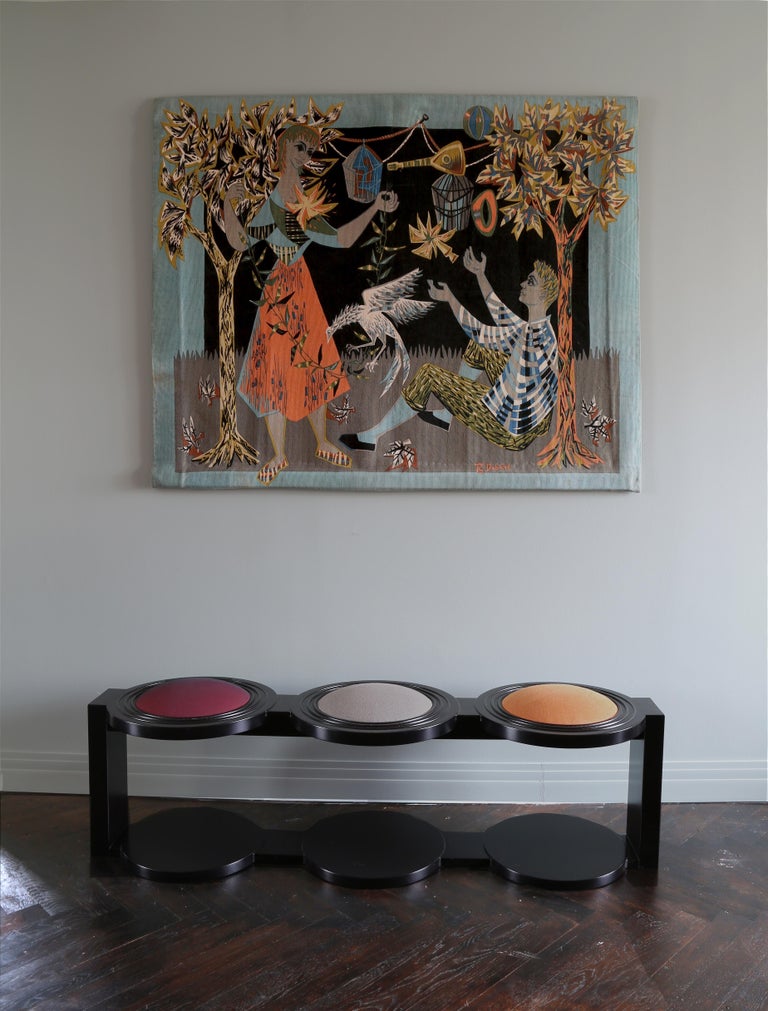 Hélios Outdoor Bench by Emilie Lemardeley, 21st Century, Iroko Wood For ...