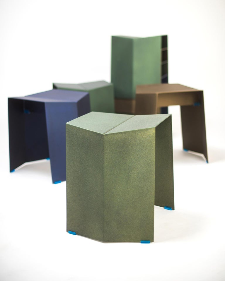 Modern Geometric Aluminum "Helium" Stackable Stool by Arcana For Sale ...