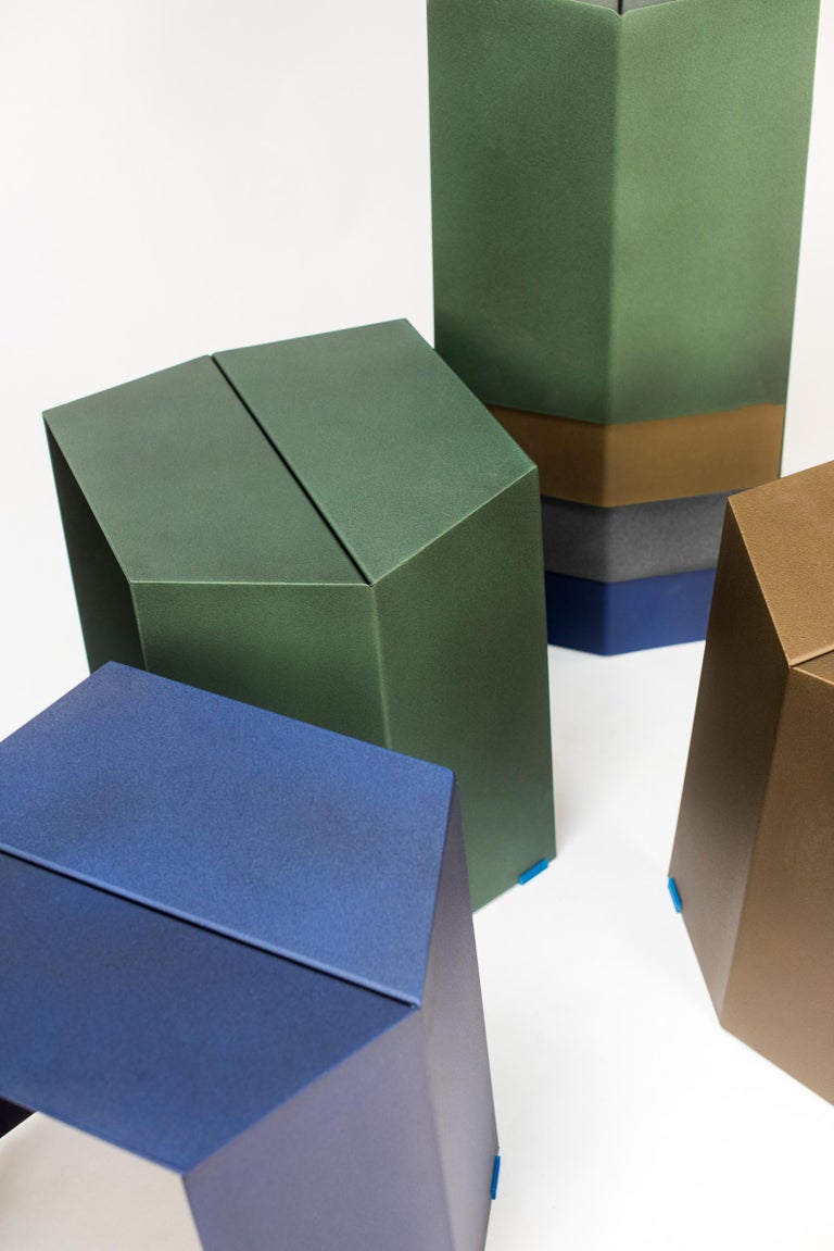 Modern Geometric Aluminum "Helium" Stackable Stool by Arcana For Sale ...