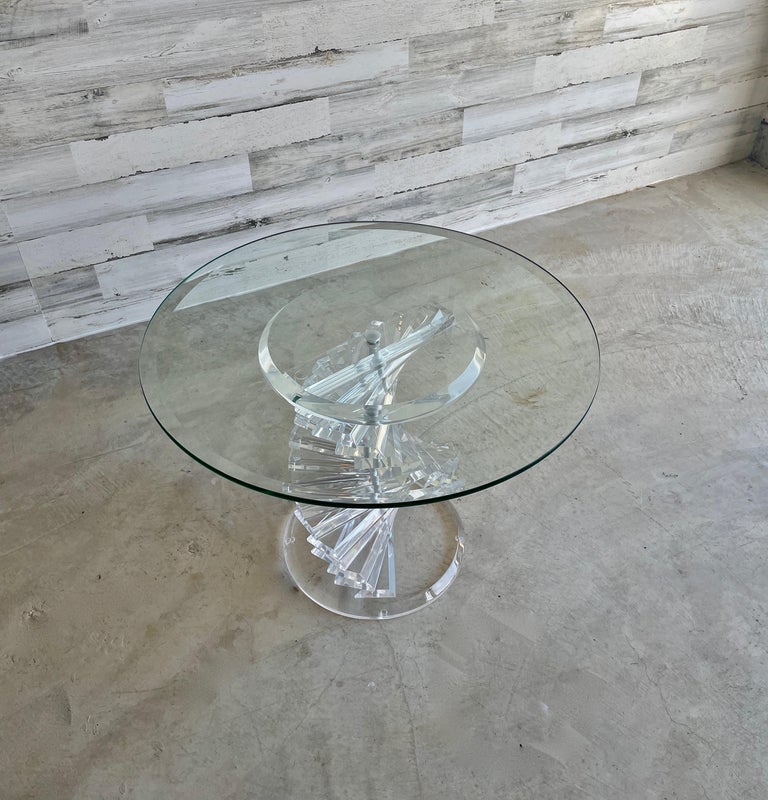 Helix Spiral Lucite Side Table For Sale at 1stDibs