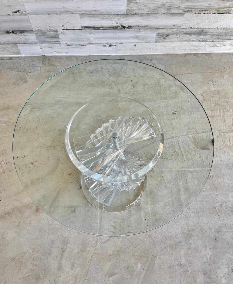 Helix Spiral Lucite Side Table For Sale at 1stDibs