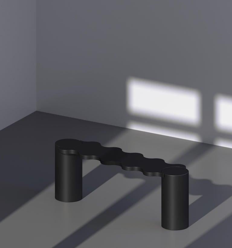 Contemproary Hella Bench in Black Lacquered Aluminum For Sale at 1stDibs