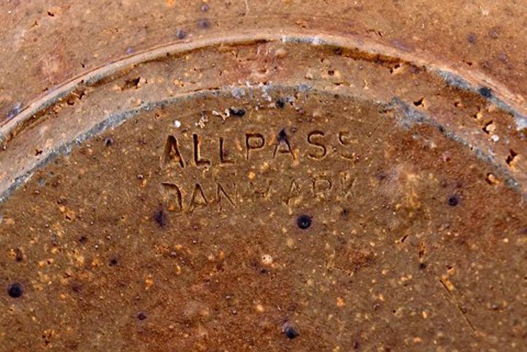 Helle Alpass (1932-2000), Low Bowl of Glazed Stoneware in Beautiful ...