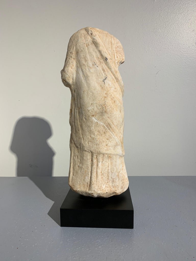 Hellenistic Greek White Marble Figure of a Woman, circa 3rd Century BC ...