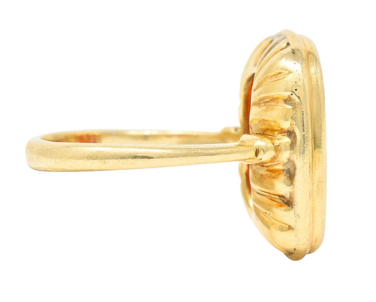 Hellenistic Victorian Carnelian Intaglio 14 Karat Yellow Gold Julius ...
