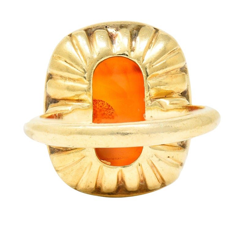 Hellenistic Victorian Carnelian Intaglio 14 Karat Yellow Gold Julius ...