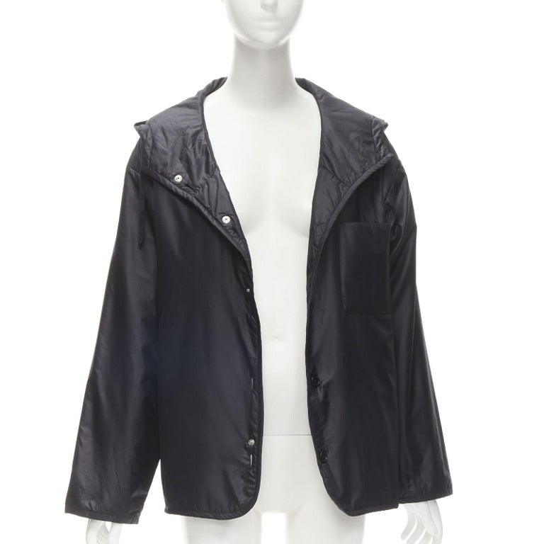 HELMUT LANG black hooded pocketed cutout armhole jacket IT40 S For Sale ...