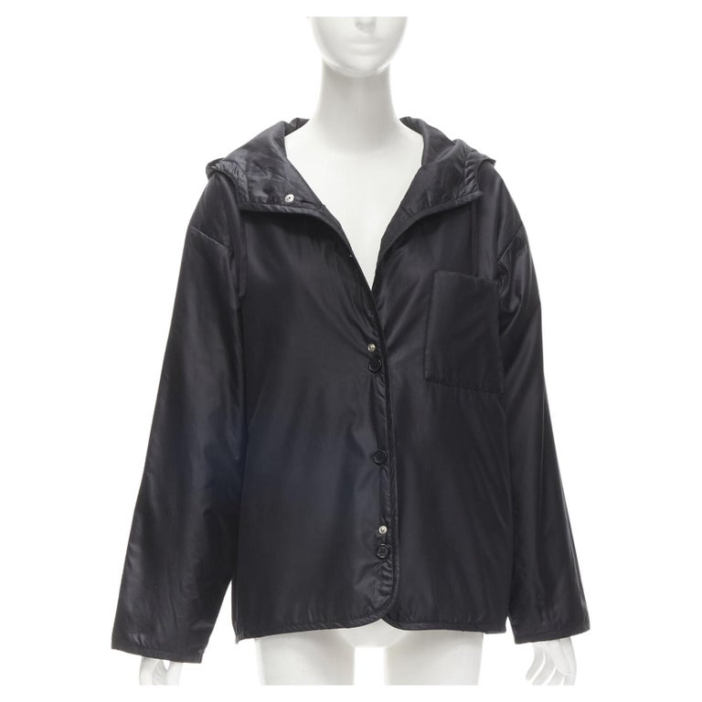 HELMUT LANG black hooded pocketed cutout armhole jacket IT40 S For Sale ...