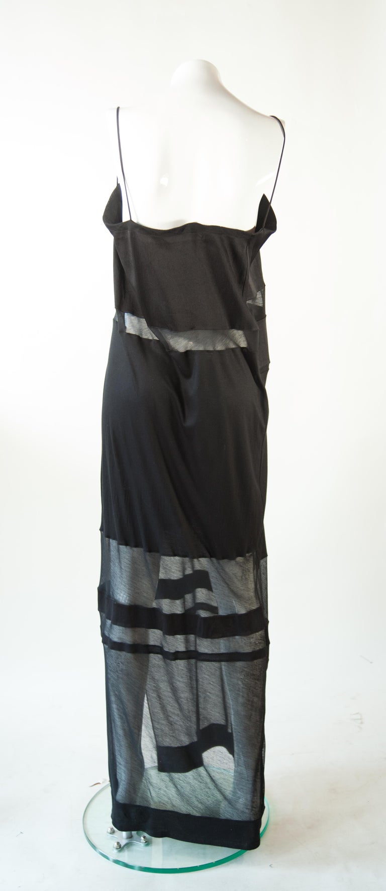 Helmut Lang, Silk, Sheer Panel, Black, Strappy, Maxi Dress, 2000s For ...