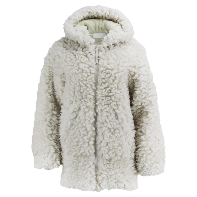 Helmut Lang Hooded Faux Shearling Coat Xsmall For Sale at 1stDibs