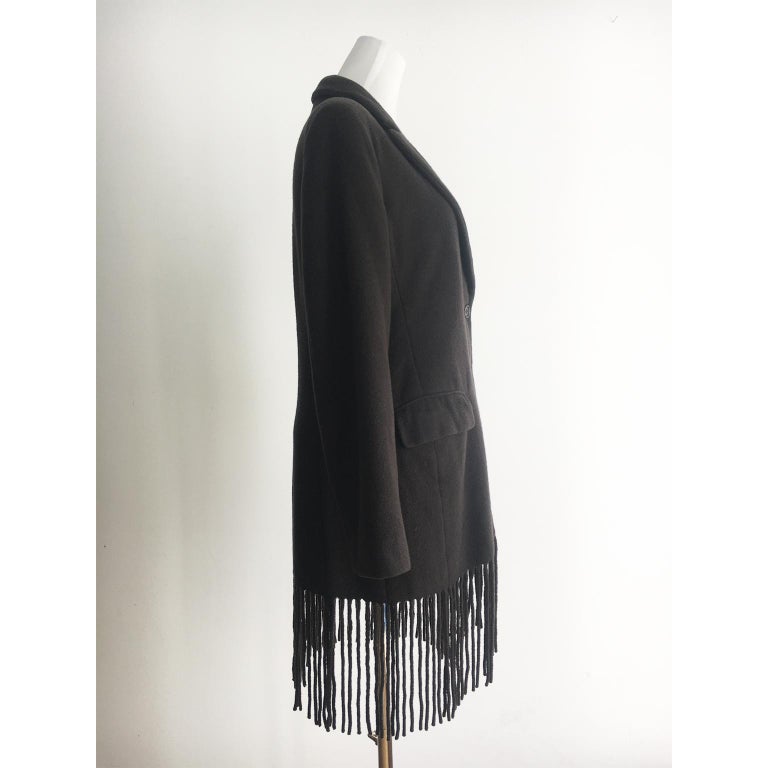 Helmut Lang Long Fringe Coat Vienna Tag Circa 1999 For Sale at 1stDibs