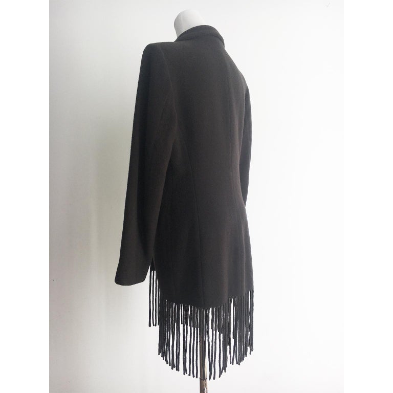 Helmut Lang Long Fringe Coat Vienna Tag Circa 1999 For Sale at 1stDibs