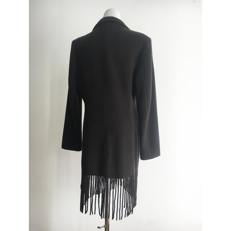 Helmut Lang Long Fringe Coat Vienna Tag Circa 1999 For Sale at 1stDibs
