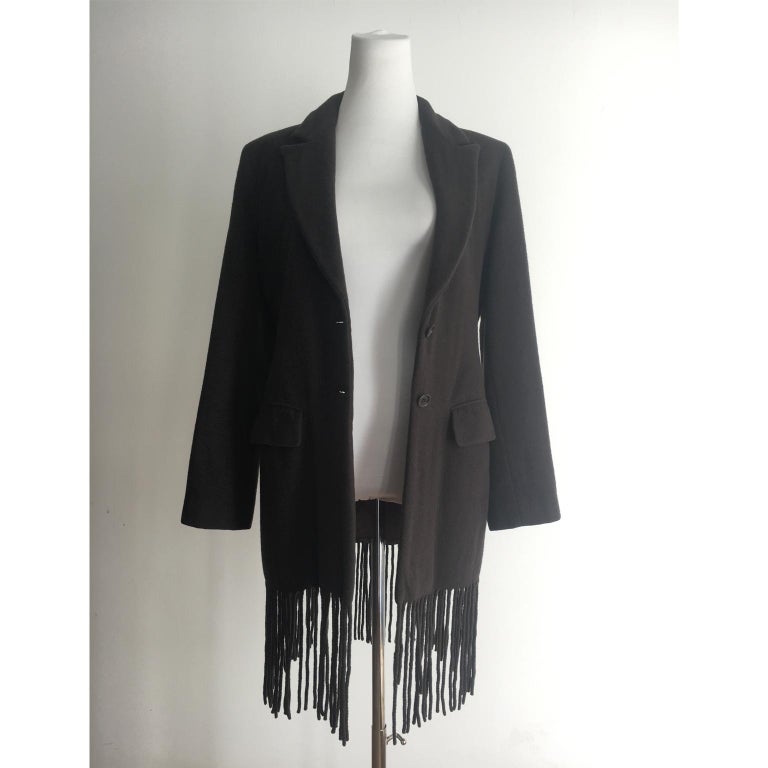 Helmut Lang Long Fringe Coat Vienna Tag Circa 1999 For Sale at 1stDibs