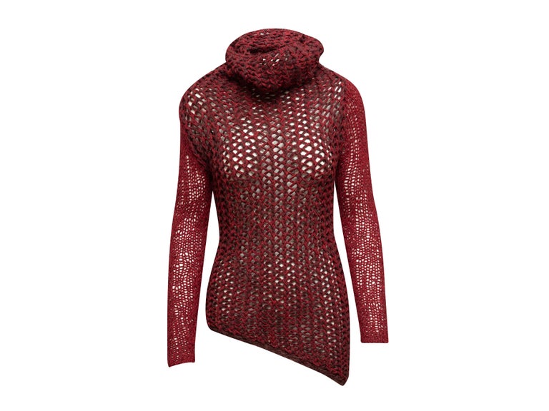 Helmut Lang Red Open Knit Sweater at 1stDibs