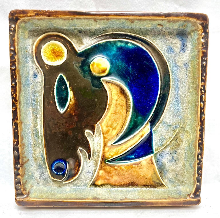 Helmut Schäffenacker Star Sign Capricorn, Wall Plaque, Glazed Ceramic ...