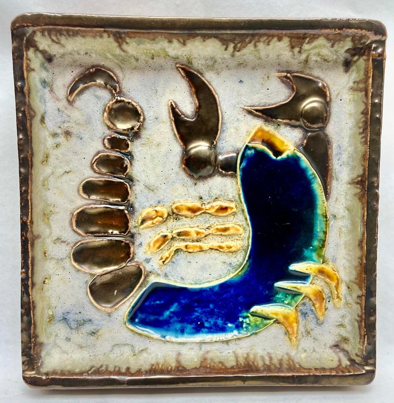 Helmut Schäffenacker Star Sign Schorpio, Wall Plaque, Glazed Ceramic ...