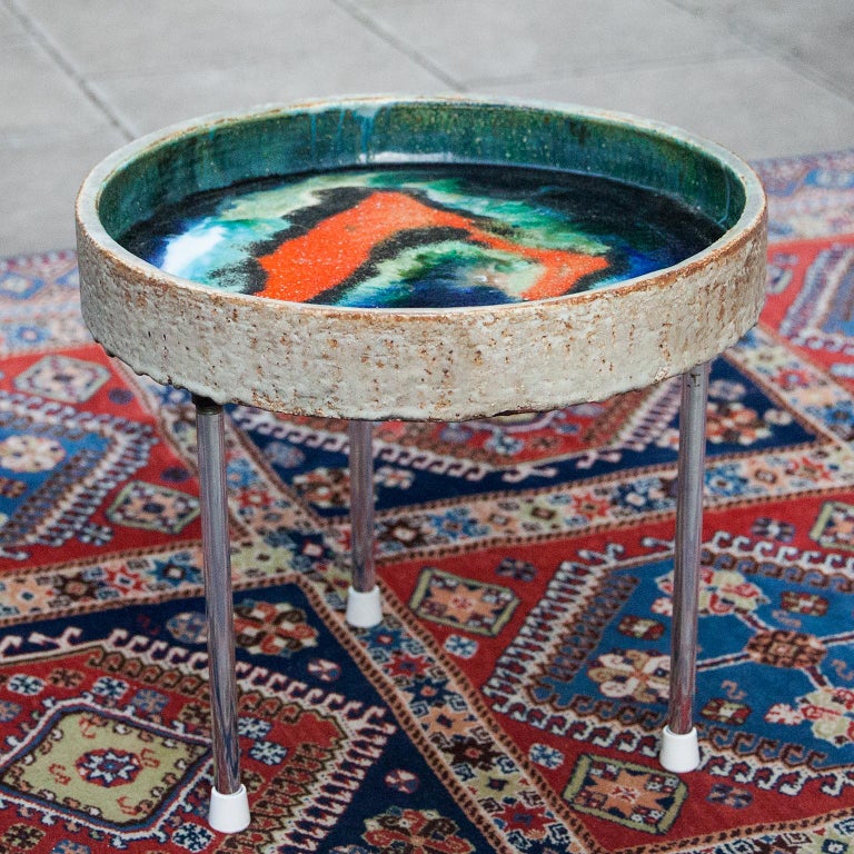 Helmuth Schäffenacker Unique Ceramic Side Table 1960s For Sale at 1stDibs