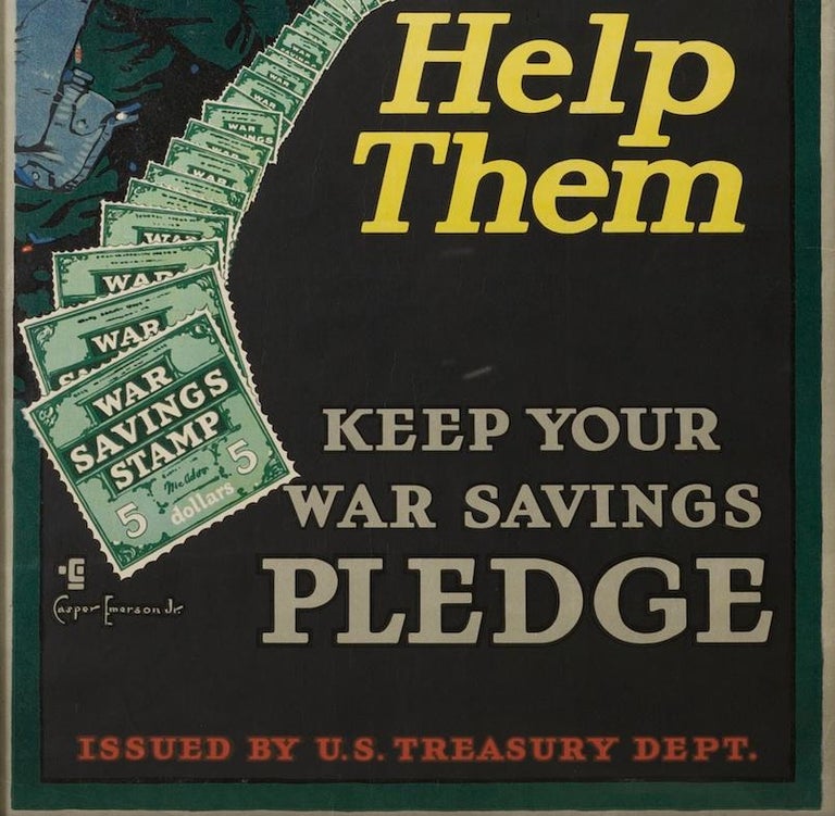 WWI Poster, "Help Them, Keep Your War Savings Pledge," Antique ...