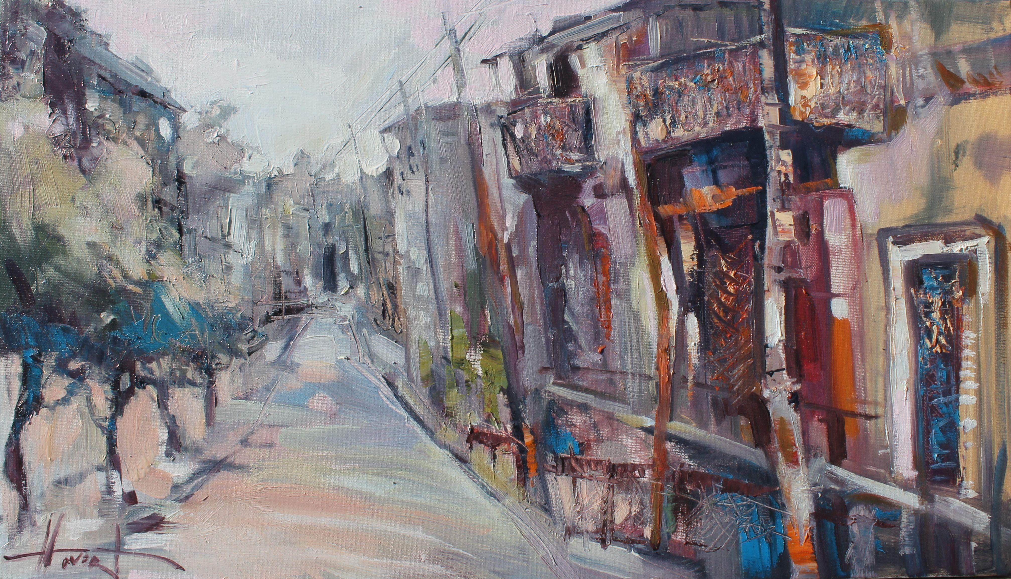 Aharon Giladi - Old Yishuv, Israel, Watercolor Painting Israeli ...