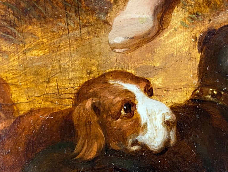 16th cen Flemish Old Master painting - Actaeon with the dogs of Diana ...