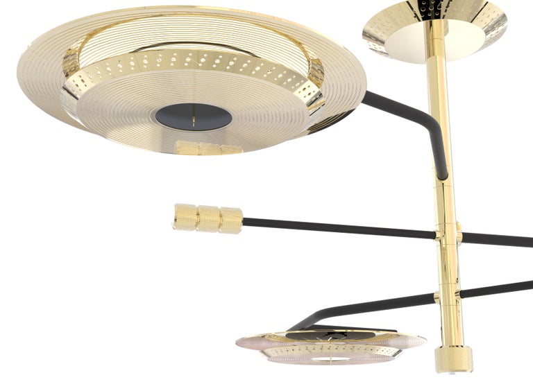 Hendrix Pendant Light in Brass with Gold-Plated FInish For Sale at 1stDibs