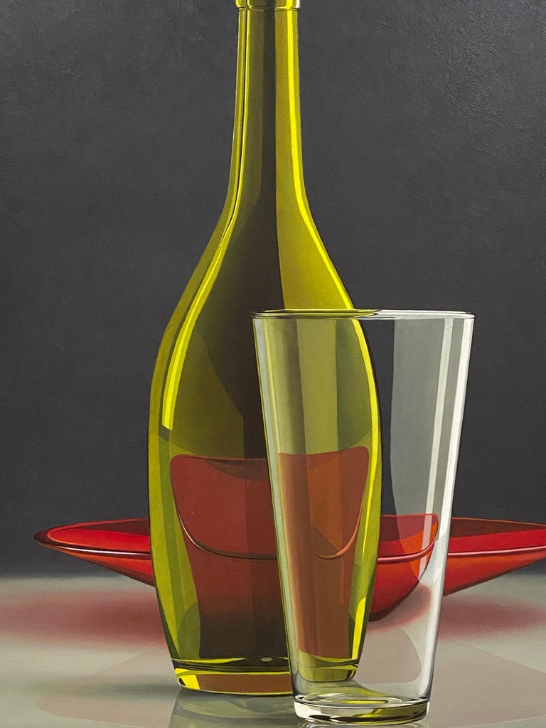 Henk Boon - composition with red Bowl -21st Century Dutch Still-life painting For Sale at 1stDibs