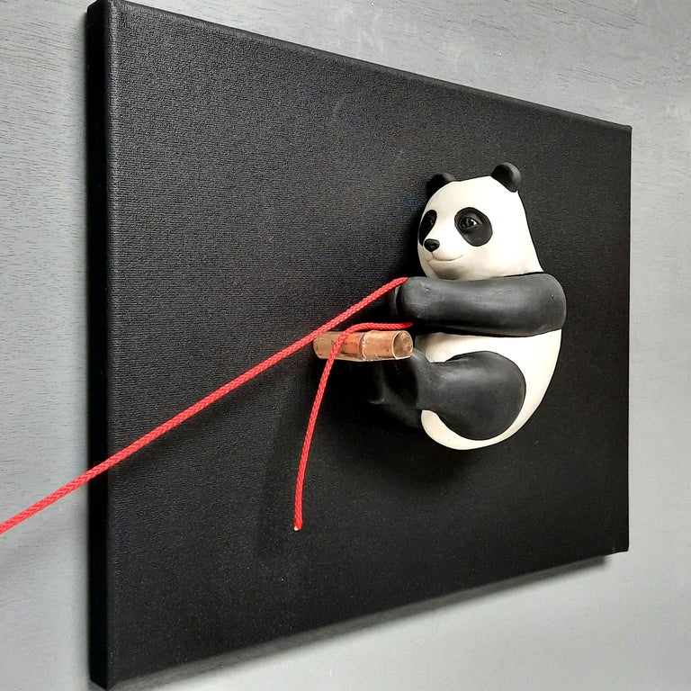 Henk Jan Sanderman - Leap of Faith II - Pandas contemporary wild animal ...