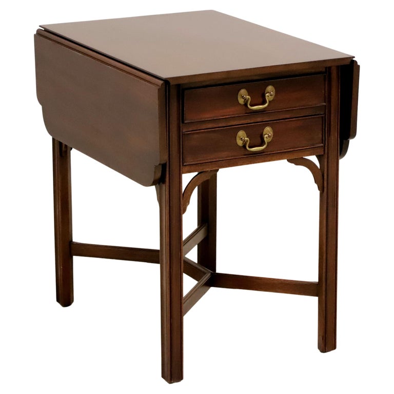 HENKEL HARRIS 5425 29 Mahogany Chippendale Drop-Leaf End Side Table For ...