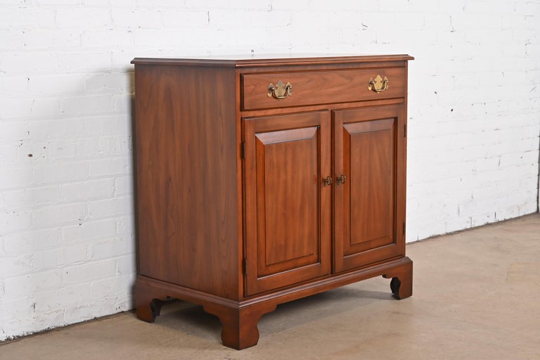 Henkel Harris American Colonial Cherry Wood Server or Bar Cabinet ...